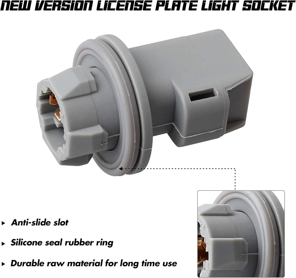 HERCOO License Plate Light Wiring Harness Pigtail Rear Lamp Socket Com