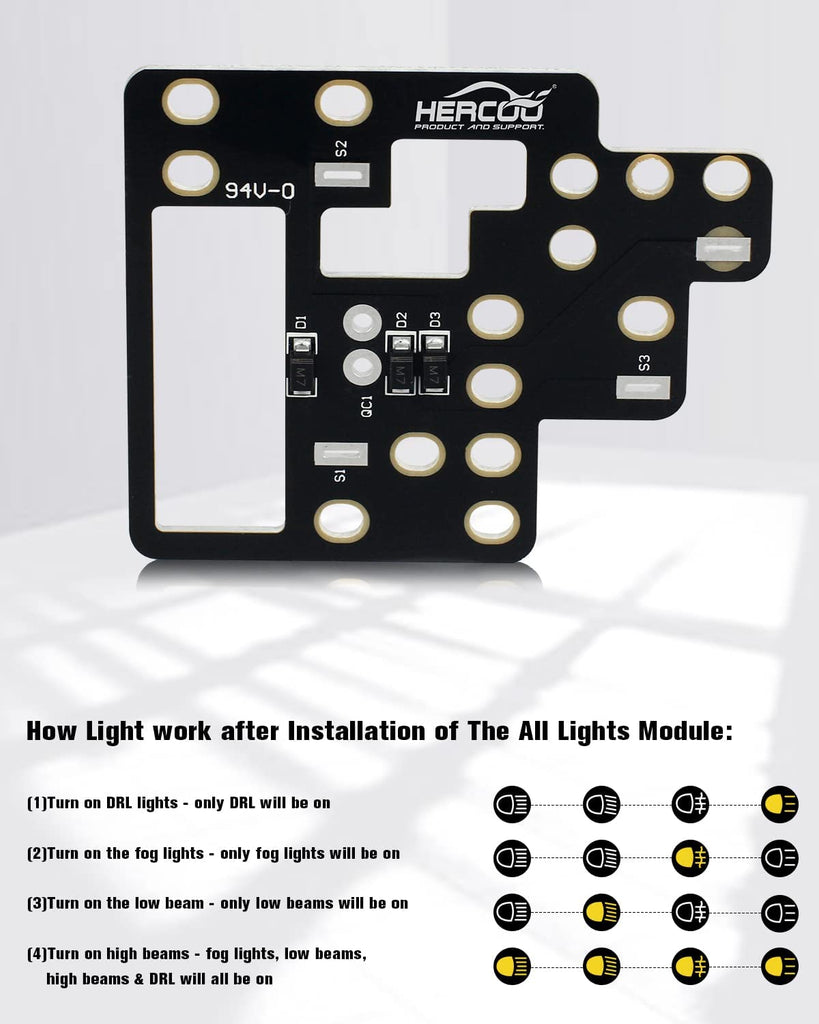 HERCOO All The Lights On Module for GM, 8 High Mod Fog lights Low High